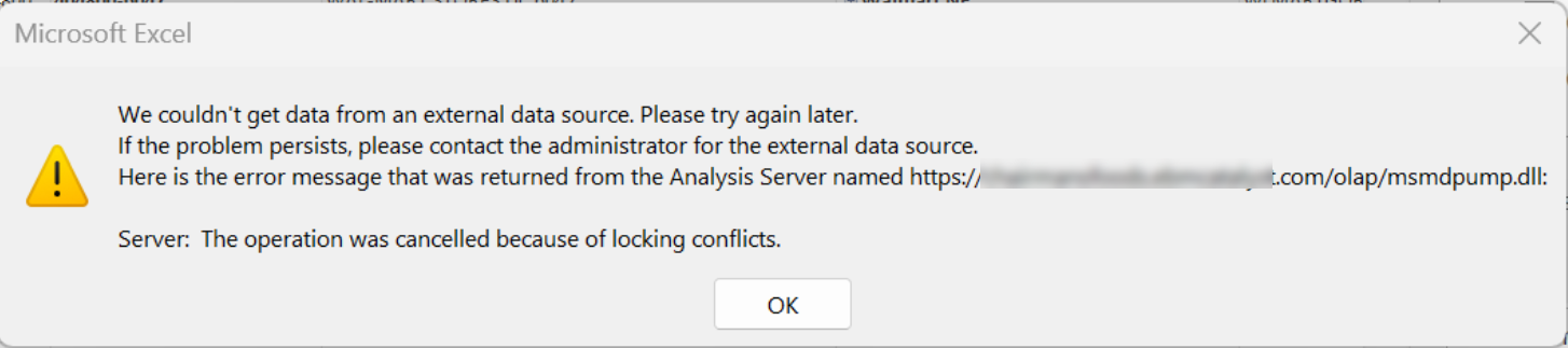 Error: Excel Locking Conflicts During Refresh – EBM Software